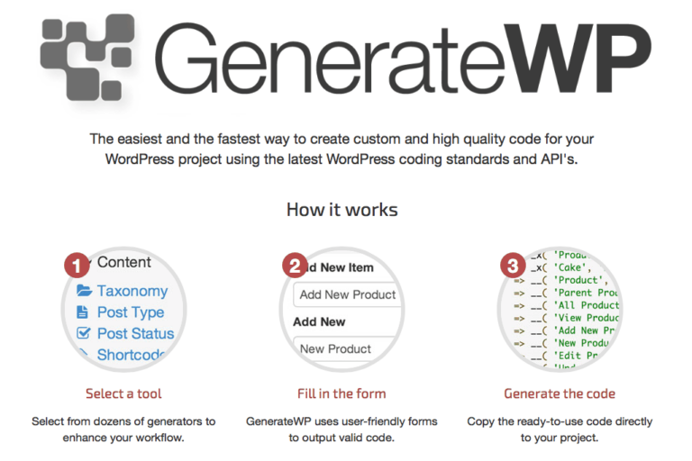 GenerateWP: PHP-Code für WordPress-Standardsituationen | Medianotions – Studio für Webdesign